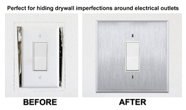 OVERSIZED Stainless Steel Switch Plate Cover, 2 Gang Jumbo Electrical ...