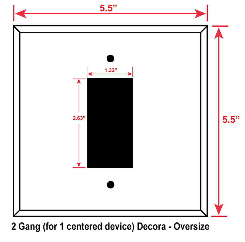 OVERSIZED Stainless Steel Switch Plate Cover, 2 Gang Jumbo Electrical ...