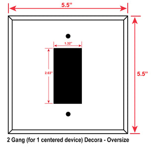 OVERSIZED Stainless Steel Switch Plate Cover, 2 Gang Jumbo Electrical ...