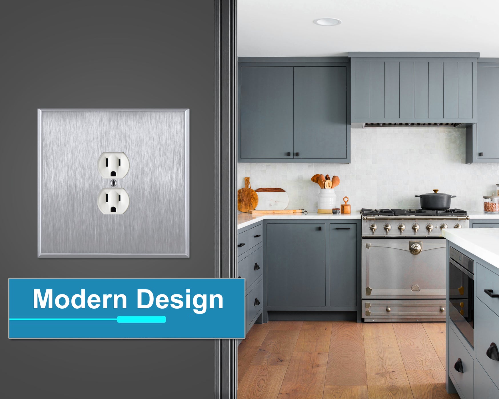 OVERSIZED Stainless Steel Switch Plate Cover, 2 Gang Jumbo Electrical ...