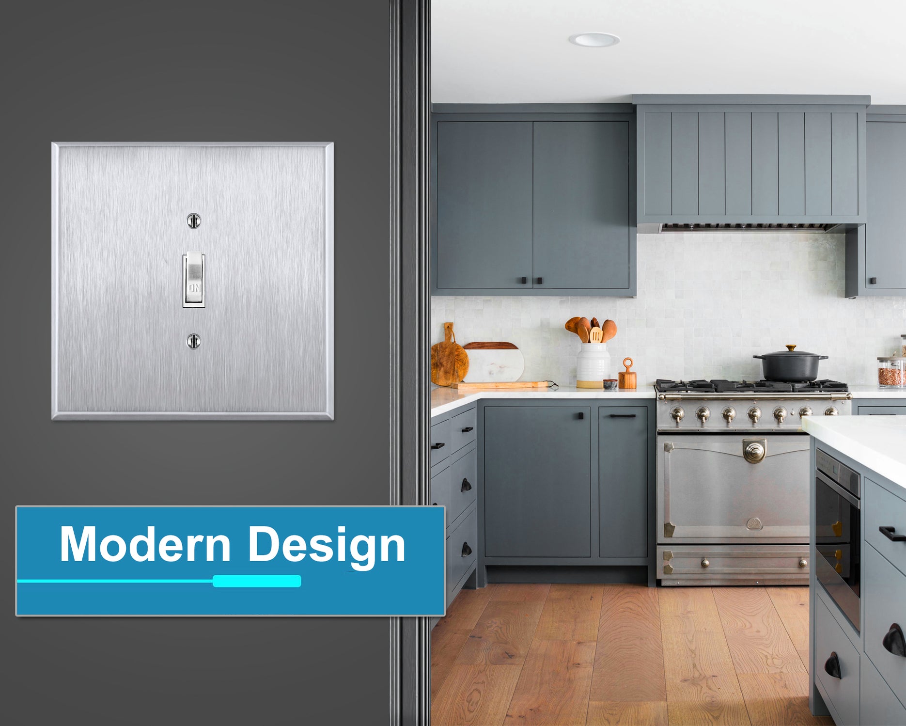 OVERSIZED Stainless Steel Switch Plate Cover, 2 Gang Jumbo Electrical ...